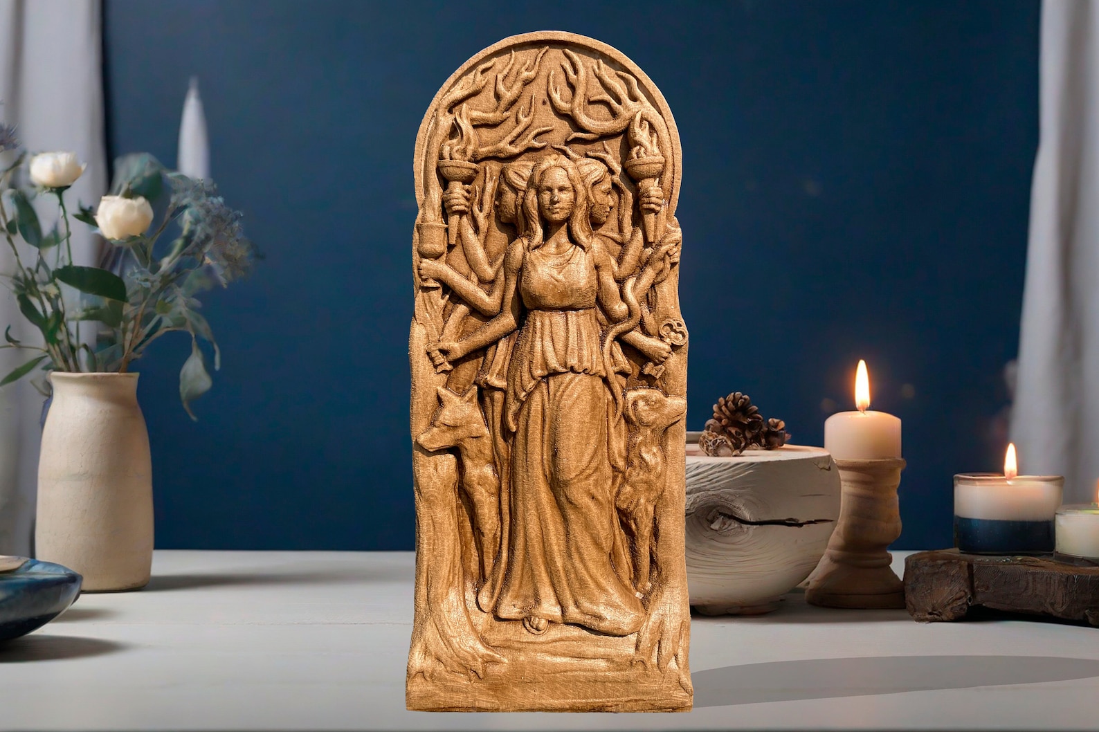 Hecate Statue Greek Goddess Hexe for Pagan Home Altar Statue Hecate Key ...