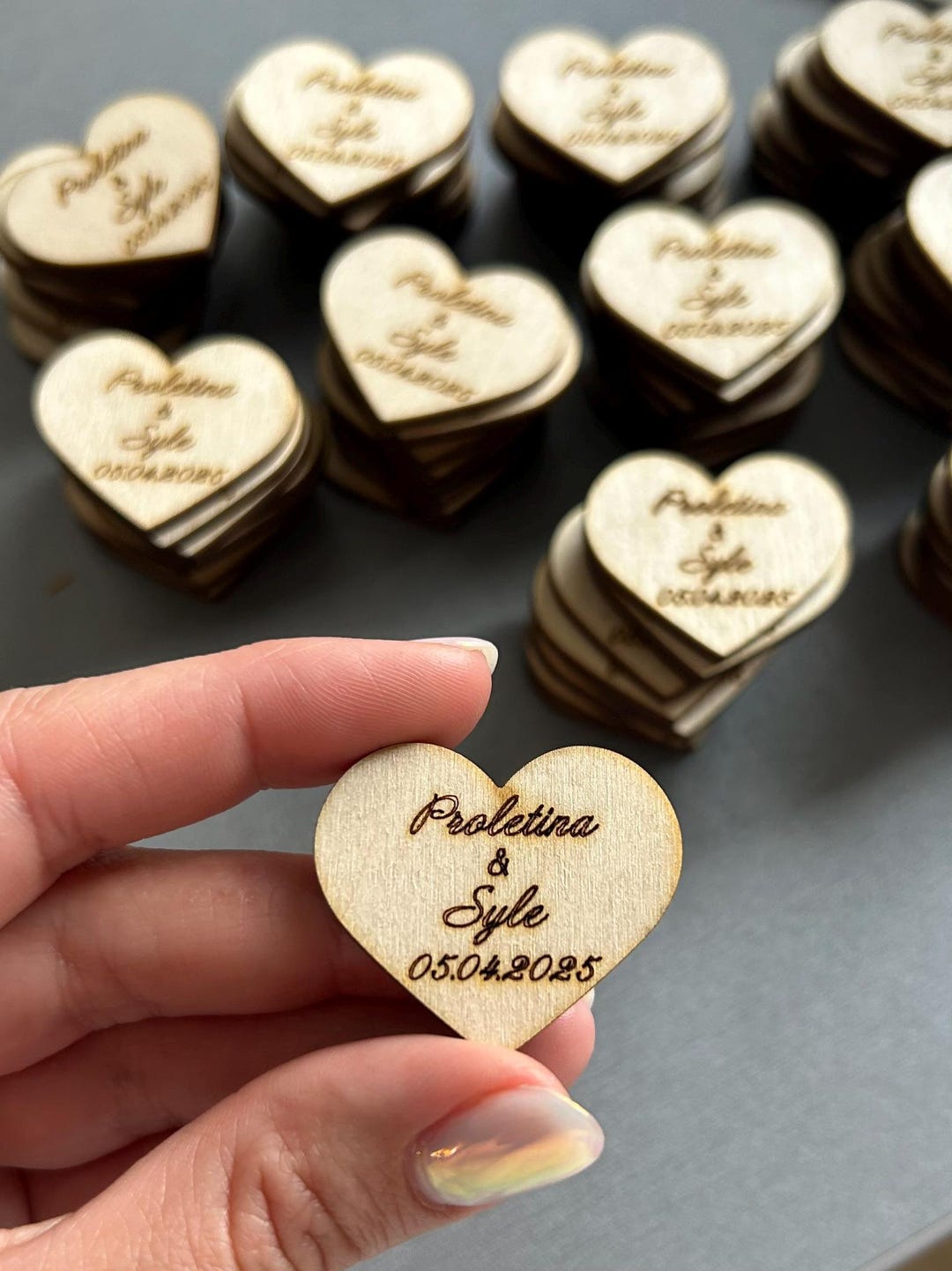 Wooden Wedding Hearts, Heart Wedding Table Decoration, Personalized ...