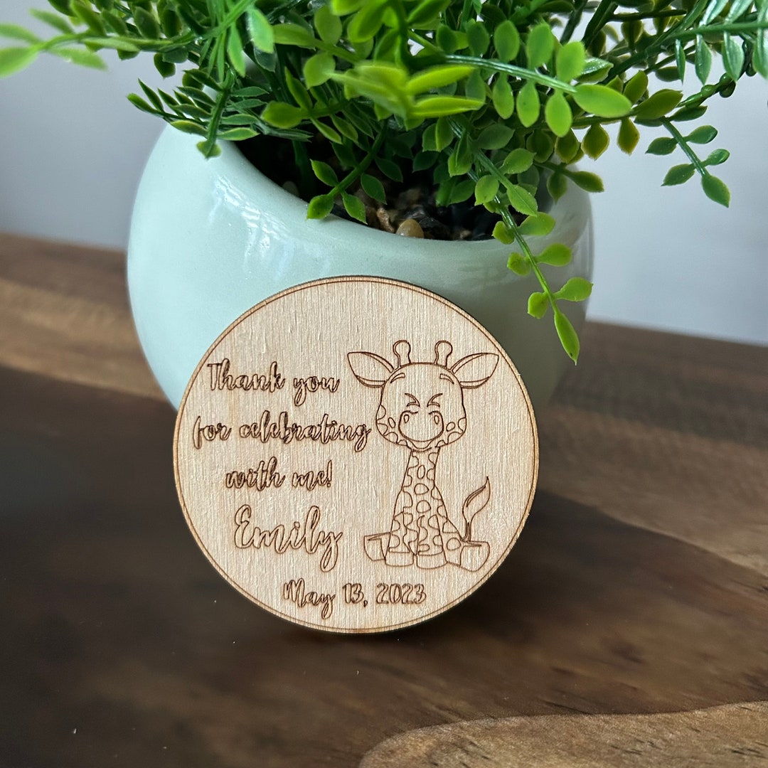 Giraffe Party Favors for Guests | Personalized Wooden Magnets ...