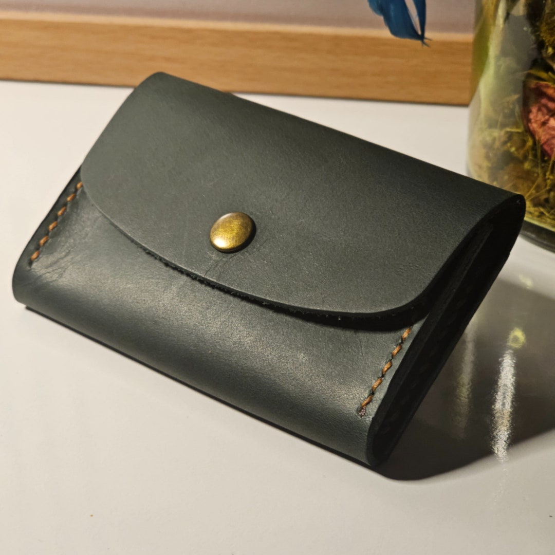 Handmade Leather Card Holder,mini Card Wallet, Mens Cardholder ...