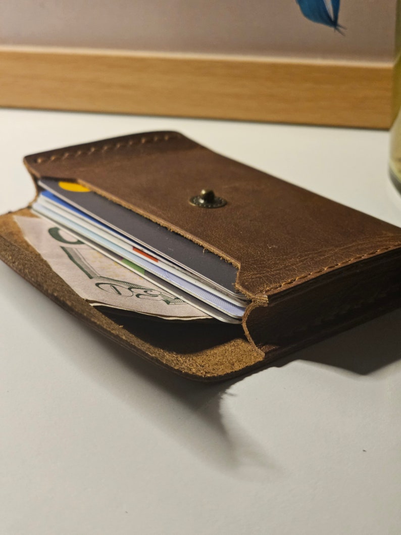 Handmade Leather Card Holder,mini Card Wallet, Mens Cardholder ...