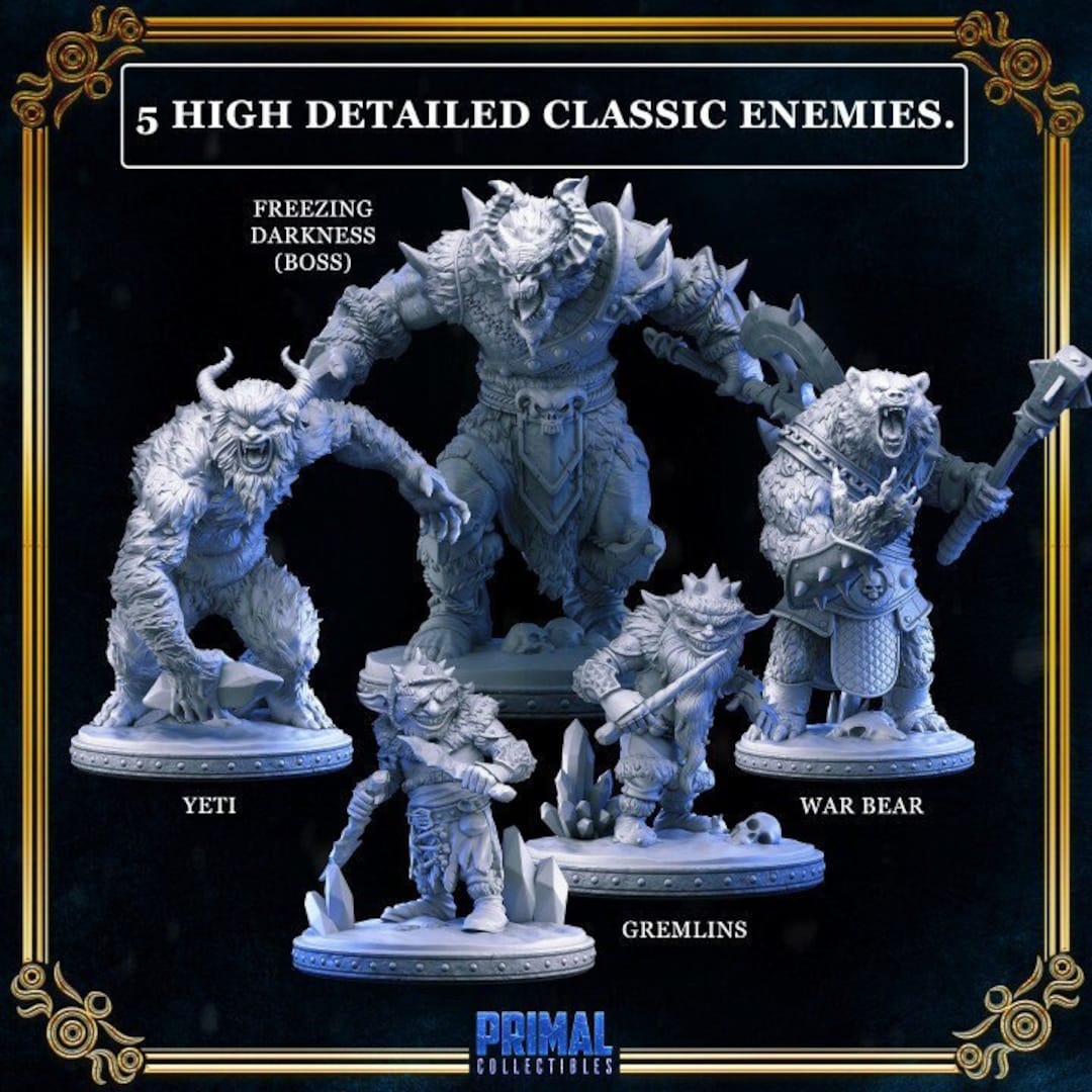 D&D Heroquest Frozen Monster Enemy Bundle Mini's in 32mm Scale - Etsy