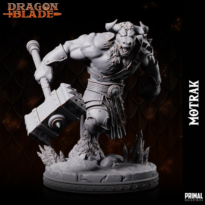 D&D Dragonlance Set: Minotaur Huma Alhana Draconic Mini's 32mm Scale 8x ...