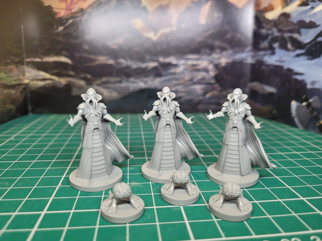 Dnd Monster Set. Enemy Miniatures in 32mm Dnd Illithid Mindflayer ...
