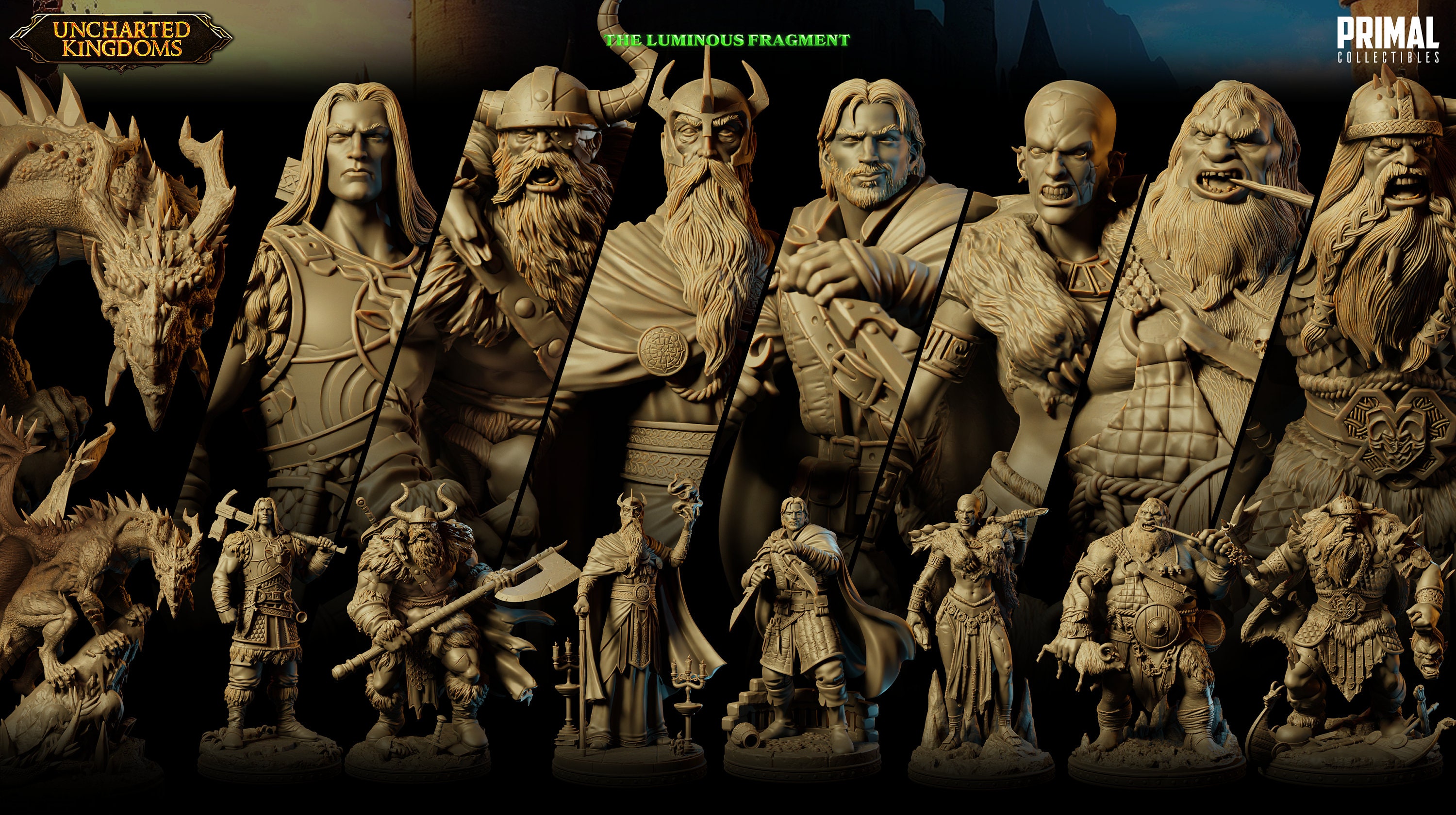 Dnd Icewind Dale Crystal Shard Set Miniatures Wulfgar, Heafstaag ...