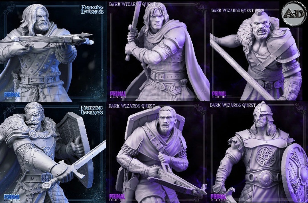 Dnd Mercenary Soldier Miniatures 32mm Scale 6 X Character Set - Etsy