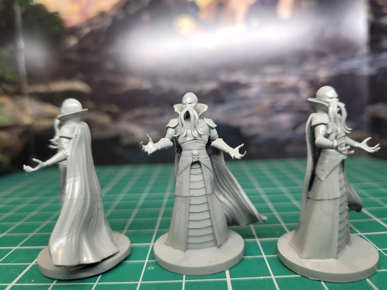 Dnd Monster Set. Enemy Miniatures in 32mm Dnd Illithid Mindflayer ...