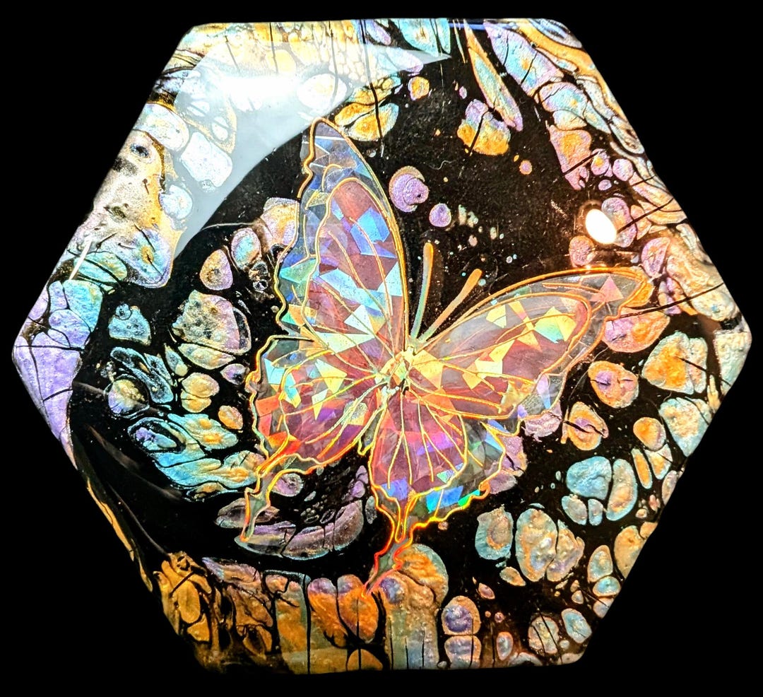 Mystical Metamorphosis: Set of 4 Hand-painted Butterfly Ceramic Tiles ...