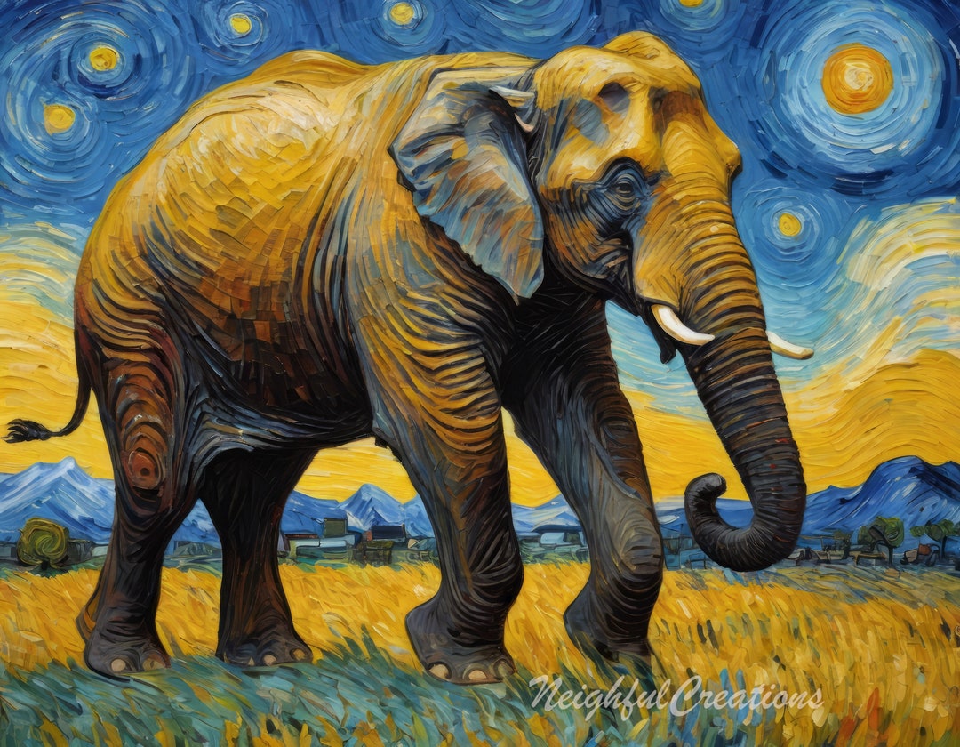 Elephant Painting Printable Wall Art - Etsy