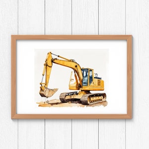 Excavator Print, Construction Prints, Digger Print, Excavator Poster ...