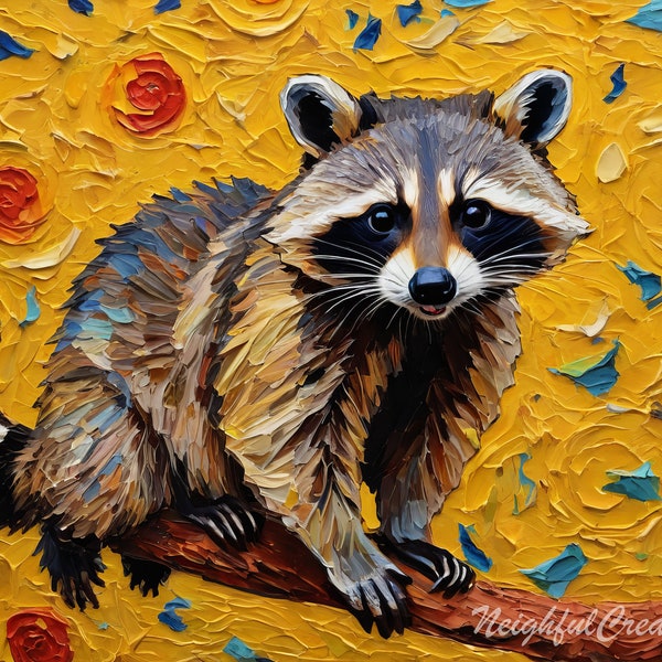 Raccoon Painting - Etsy