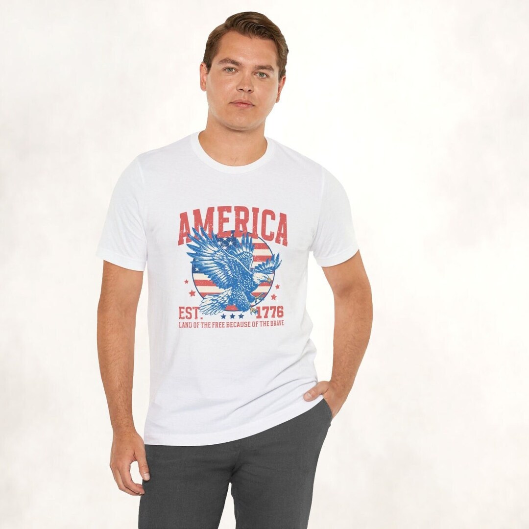 4th of July Shirt | Independence Day | America 1776 Eagle | July 4th Shirt | Land of the Free ...