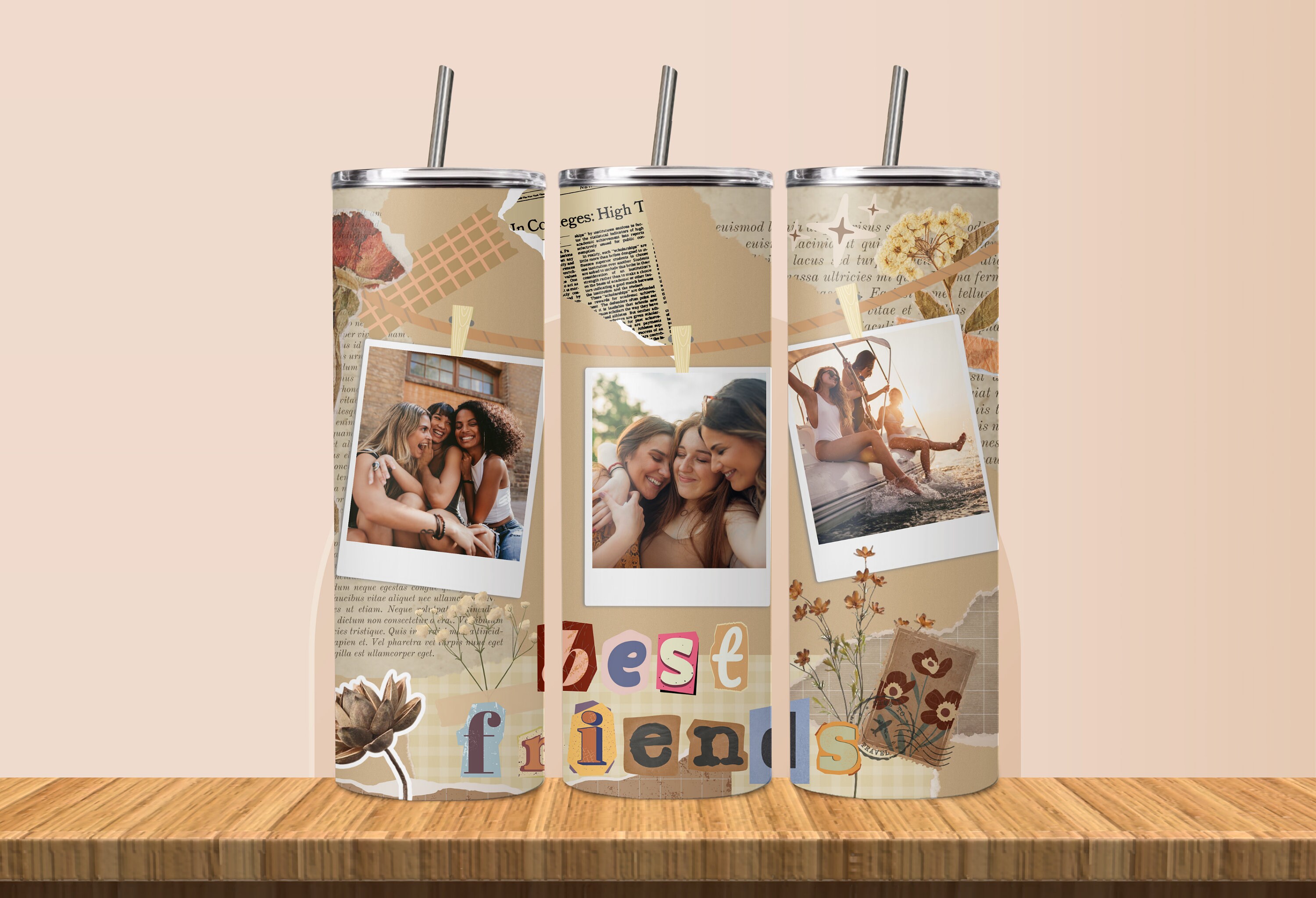 Photo Tumbler Wrap, Best Friends Tumbler Wrap, Friendship Tumbler Wrap ...