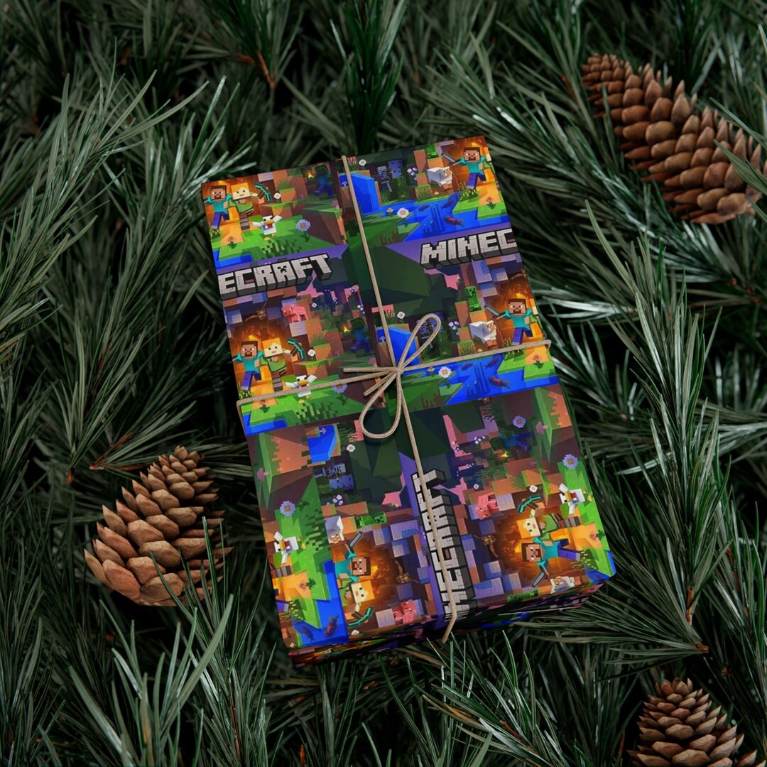 Minecraft Wrapping Paper - Etsy