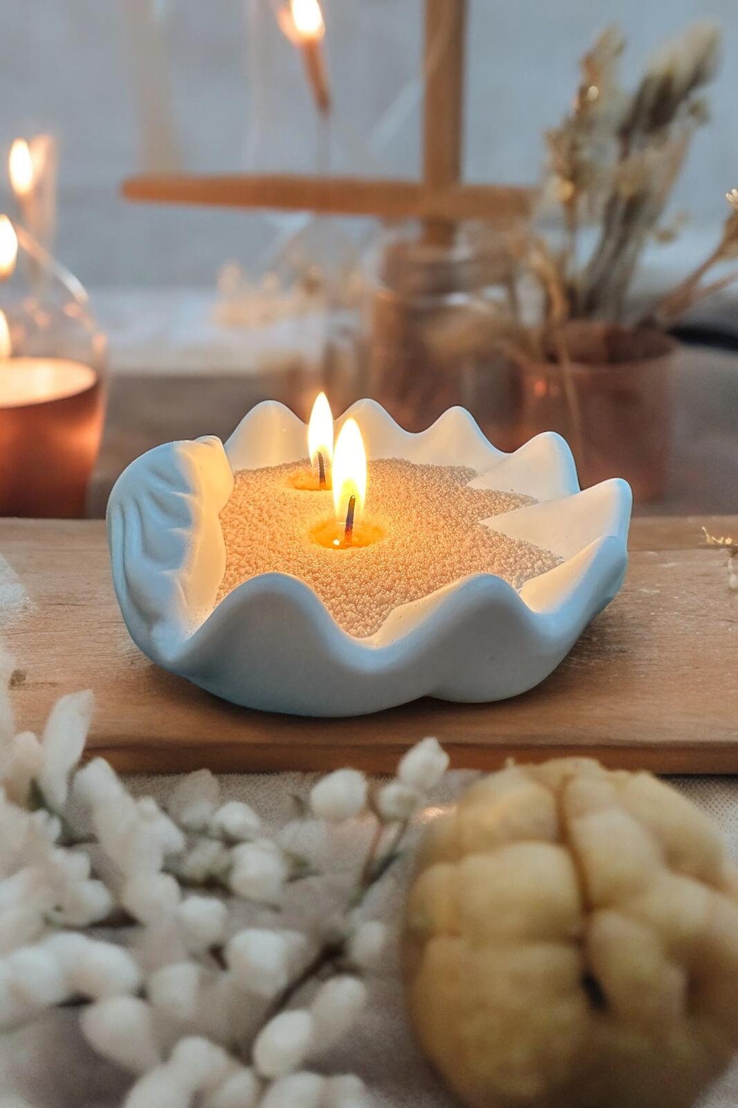 Seashell Pearl Candle | Powder Candle | Sand Candle in a CONCRETE ...