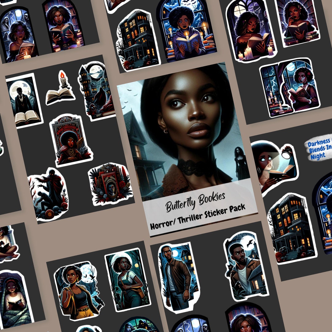 Triller/horror Bookish Digital Stickers Black Girls Read Goodnotes ...