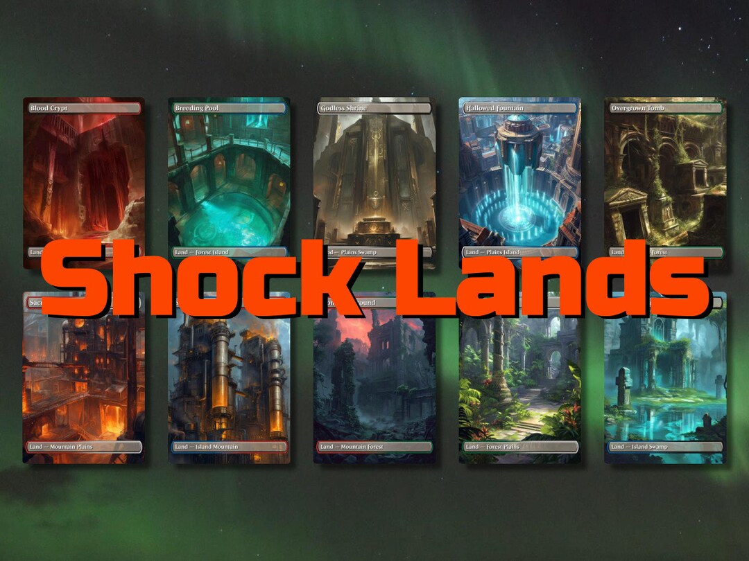 Shock Lands 10 Custom Proxy Cards for Commander EDH, Cedh Staples Proxy ...