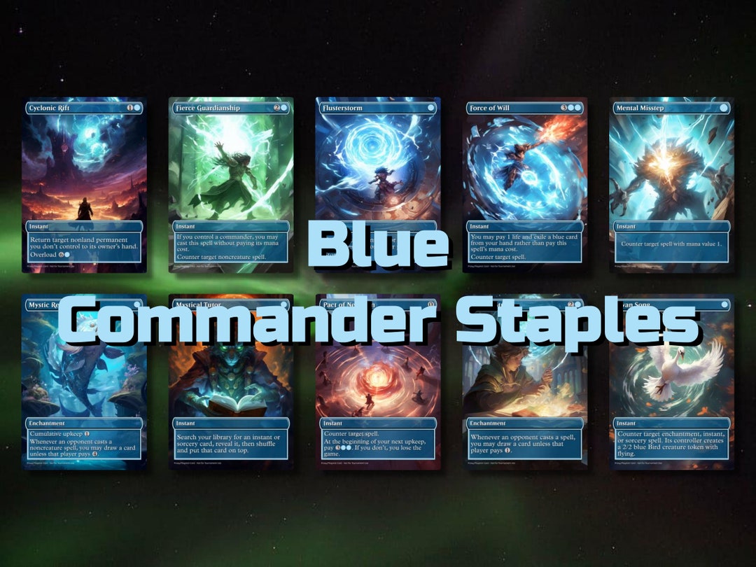 Blue Commander Staples 10 Custom Proxy Cards for Commander EDH, Cedh ...