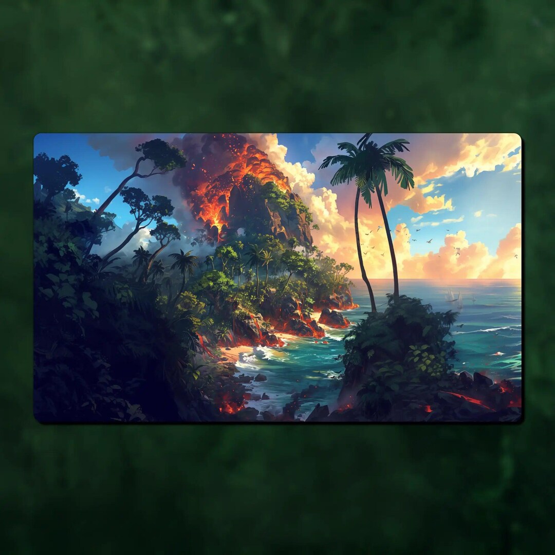 TCG Playmat, Volcanic Island, 24 X 14 600 X 350 Mm - Etsy