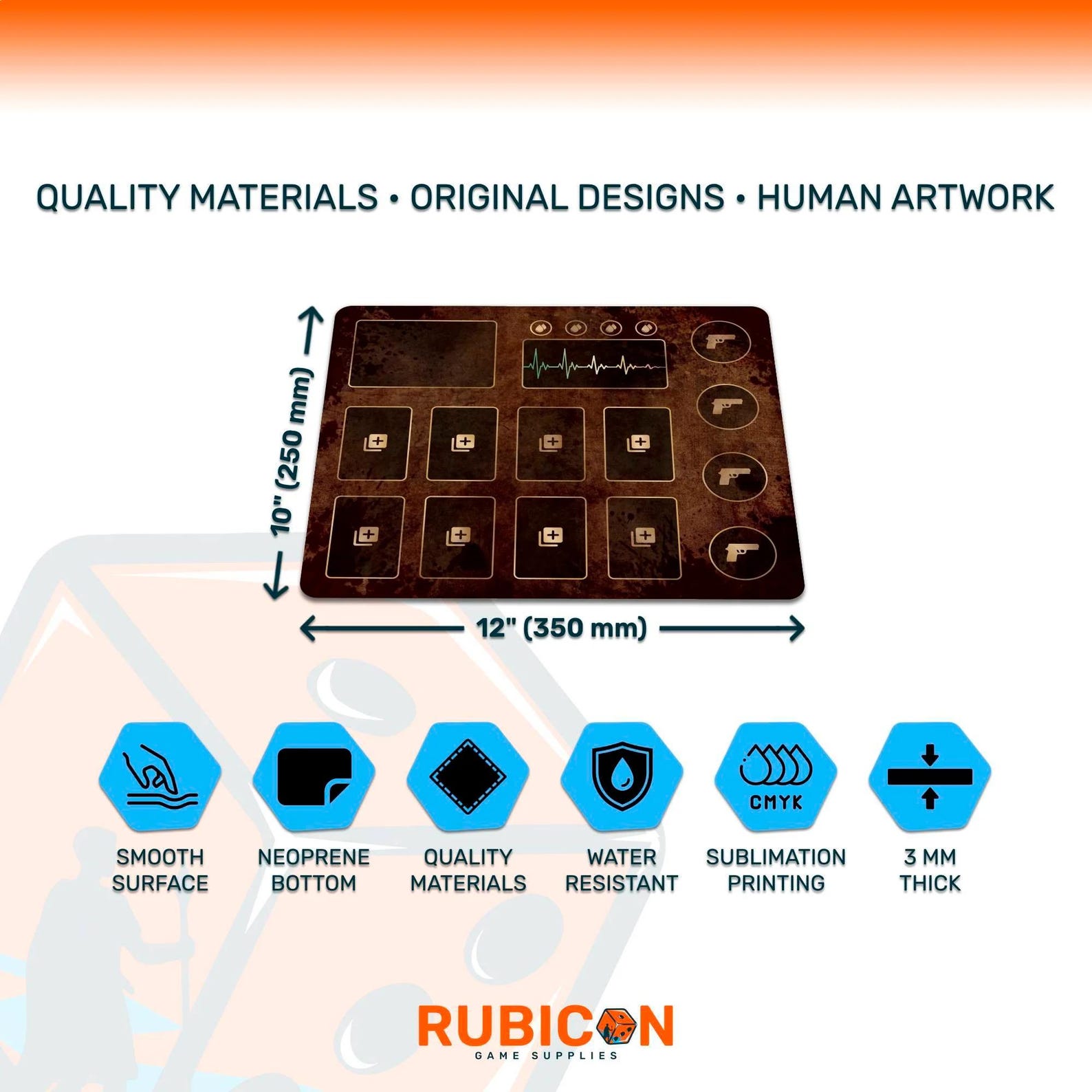 Resident Evil Player Mat, Neoprene Dashboard for Board Game, Stitched ...