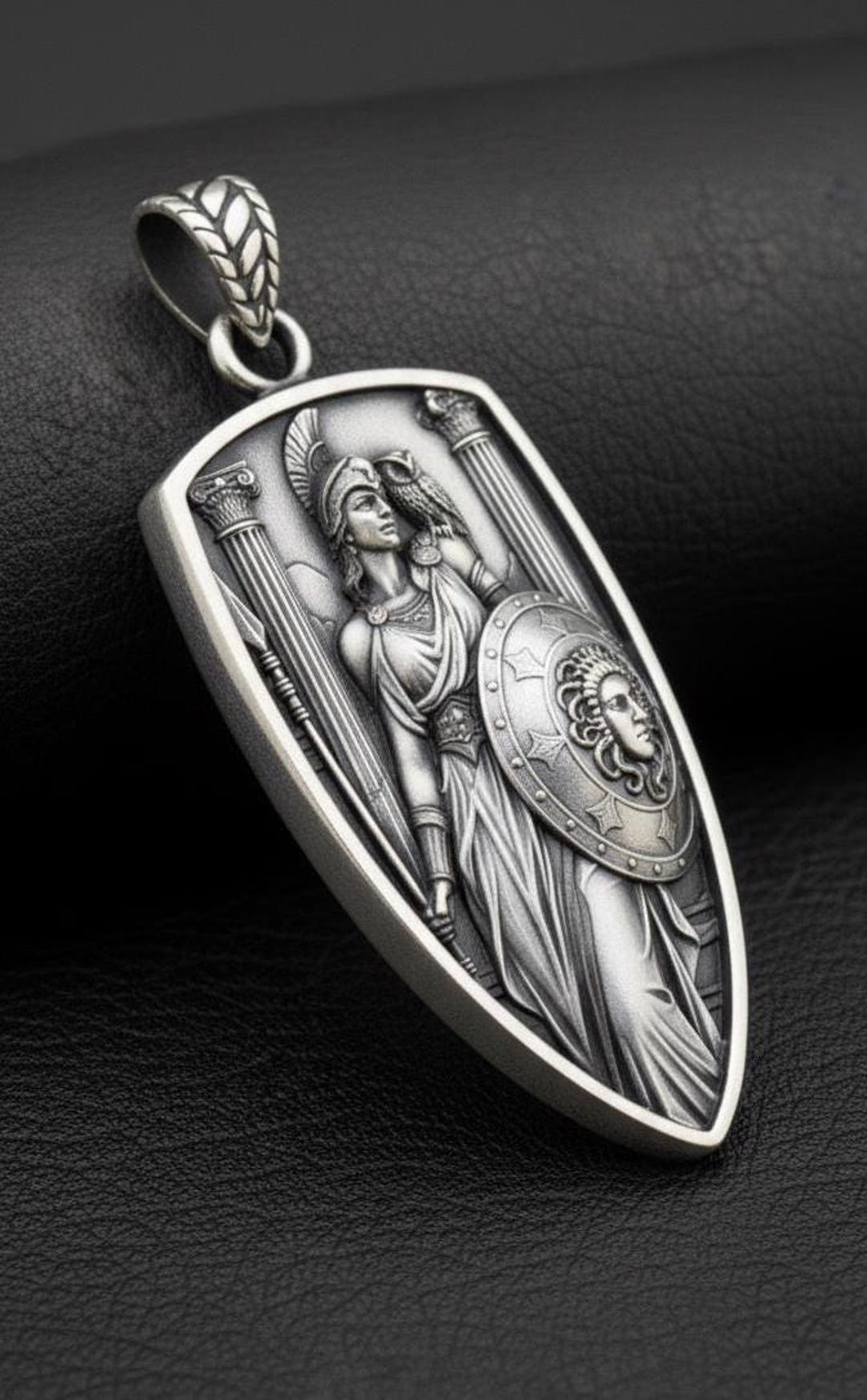 Athena's Wisdom Shield Pendant, Ancient Greek Mythology - Etsy