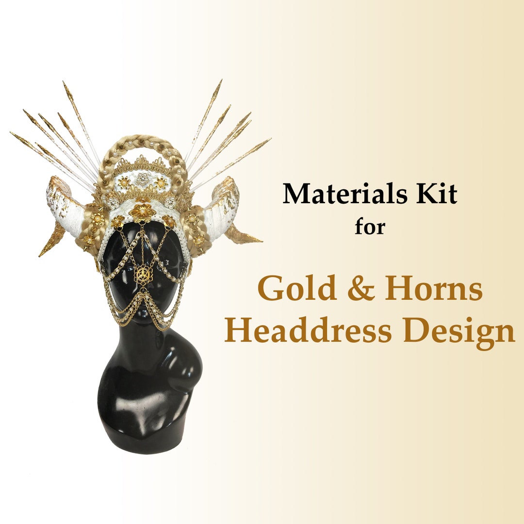 DIY Headdress Gold and Horns Materials Kit - Etsy