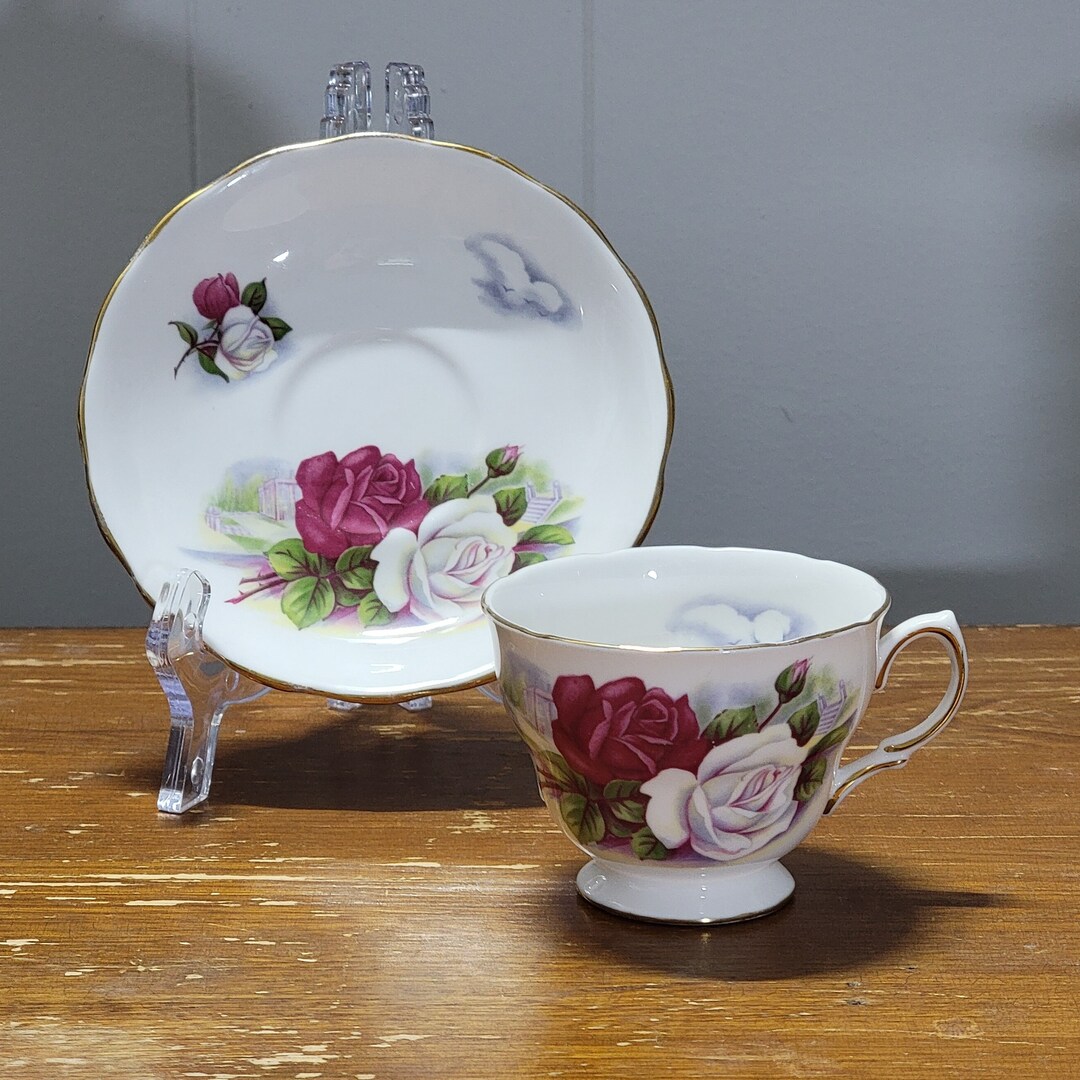 Royal Osborne, Heavenly Rose Design, Floral Tea Cup & Saucer - Etsy