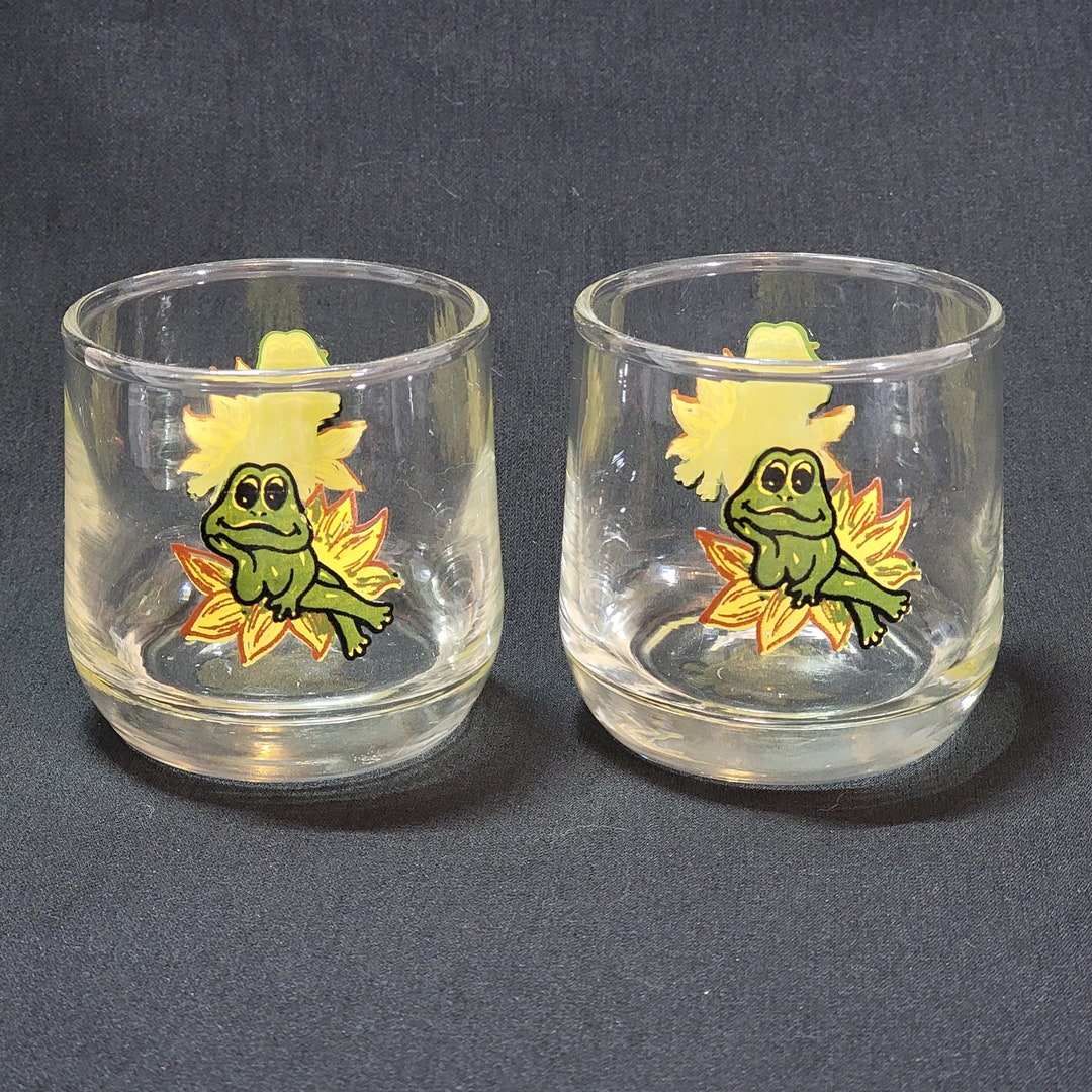 Vintage Pair of Sears, Neil the Frog, Frog Family, 8oz Juice Glasses - Etsy