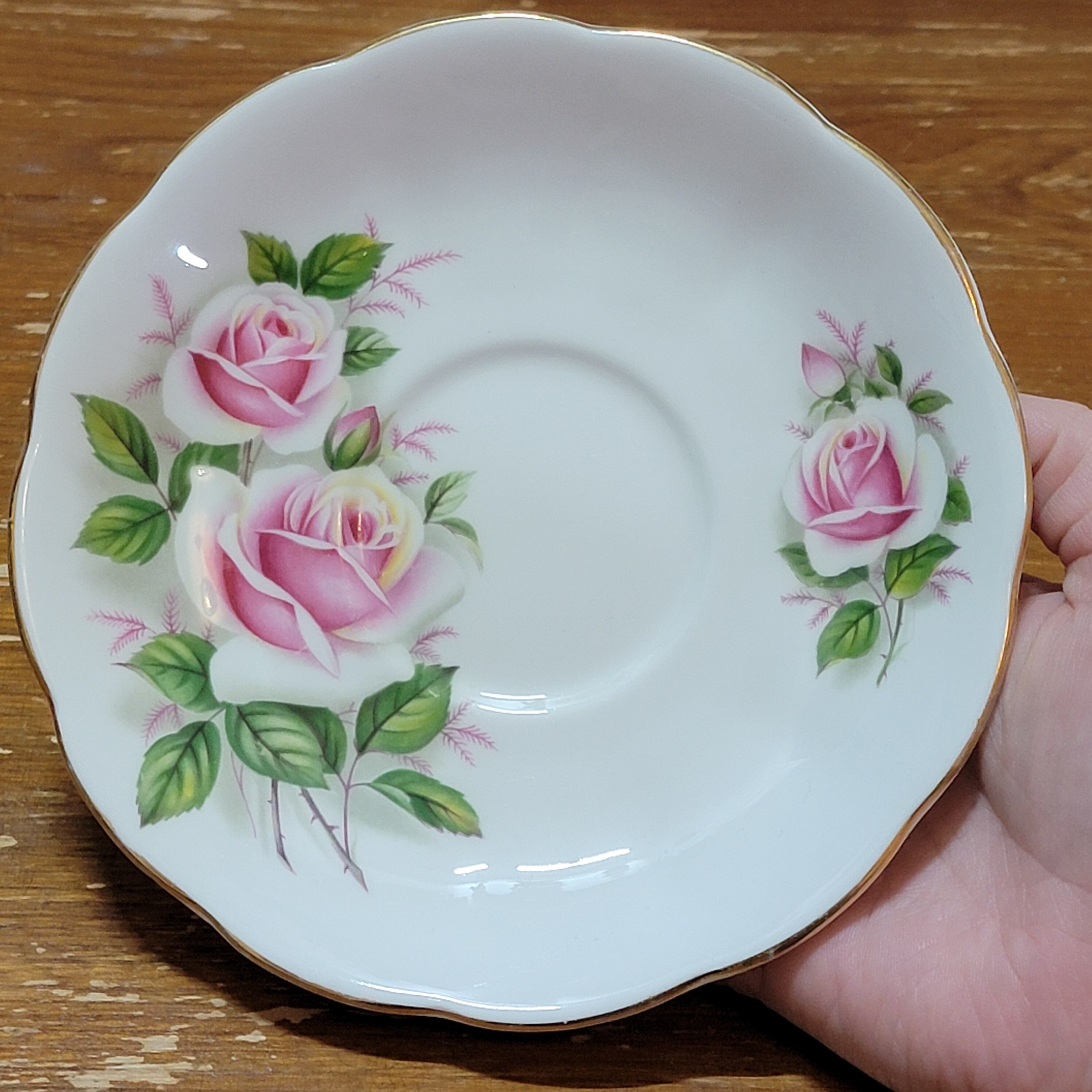 Queen Anne, "madame Butterfly", Pink Rose Floral Tea Cup and Saucer ...