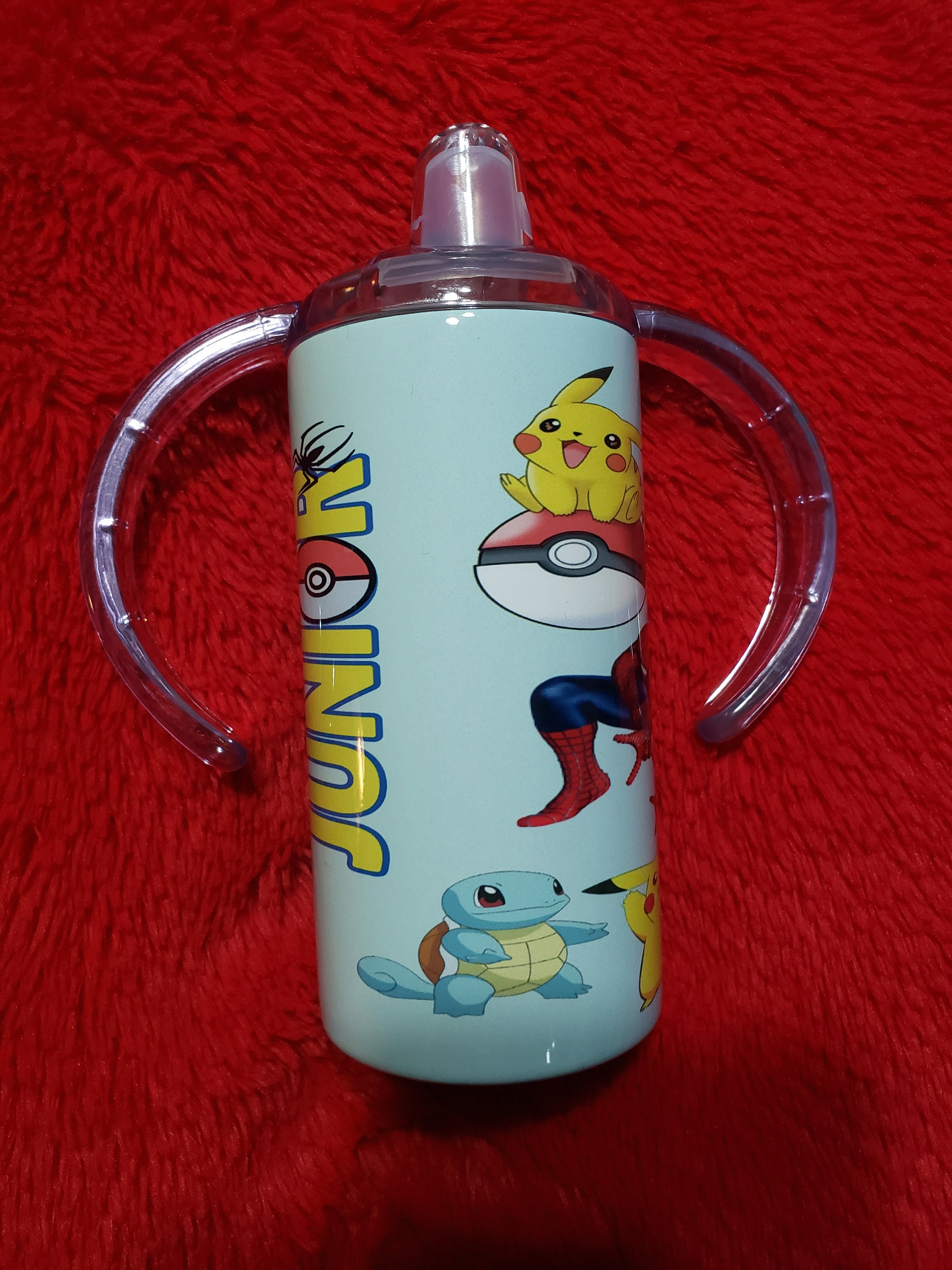 Spiderman and Pokémon PNG File for 12oz Sippy Tumbler - Etsy