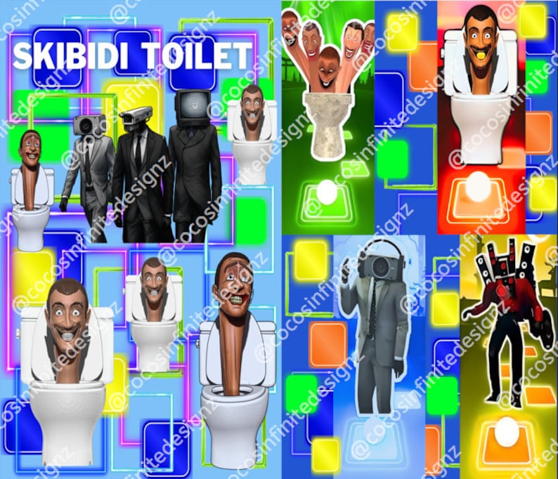 Skibidi Toilet PNG and SVG File for 20oz Skinny Tumbler - Etsy