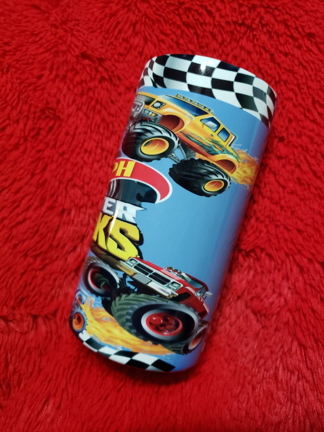 Customizable (name) Monster Trucks PNG File for 12oz Sippy Cup ...