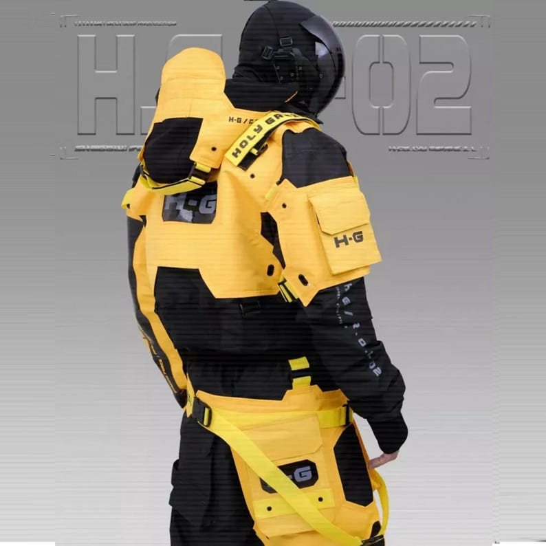 Yellow Techwear Tactical Jacket: Cyberpunk Streetwear Outerwear - Etsy