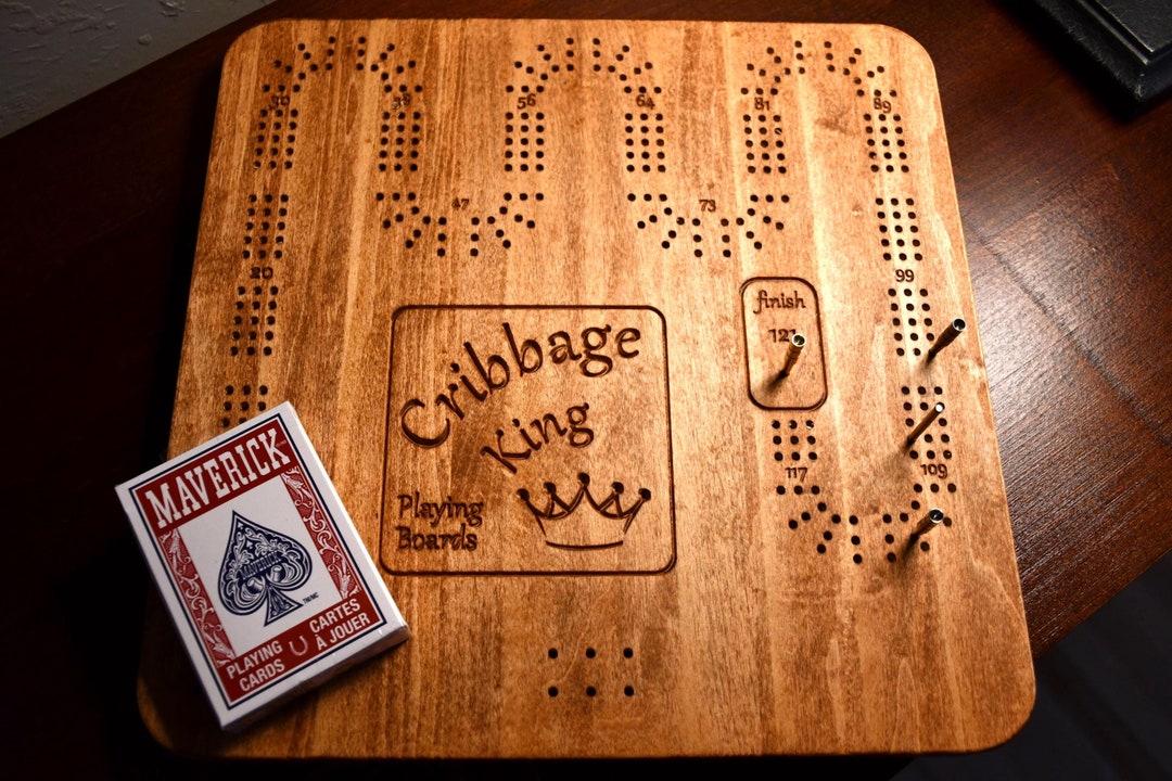 Cribbage Board Set With Cards and Pins, Cribbage Board, Cribbage Board ...