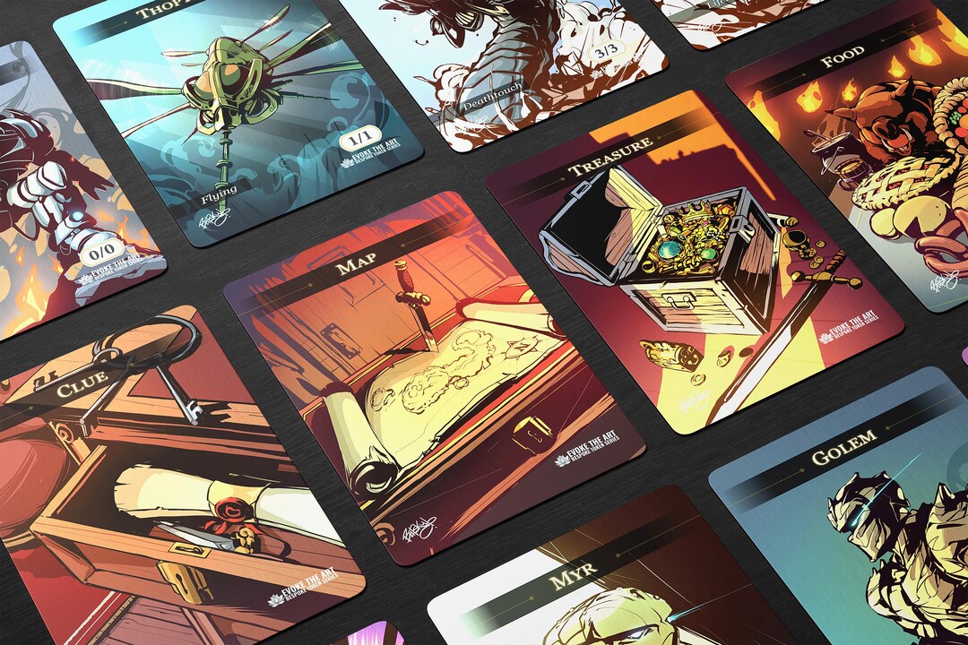 MTG Artificers' Metal Token Set, Double-sided Design With 6 Artifact ...