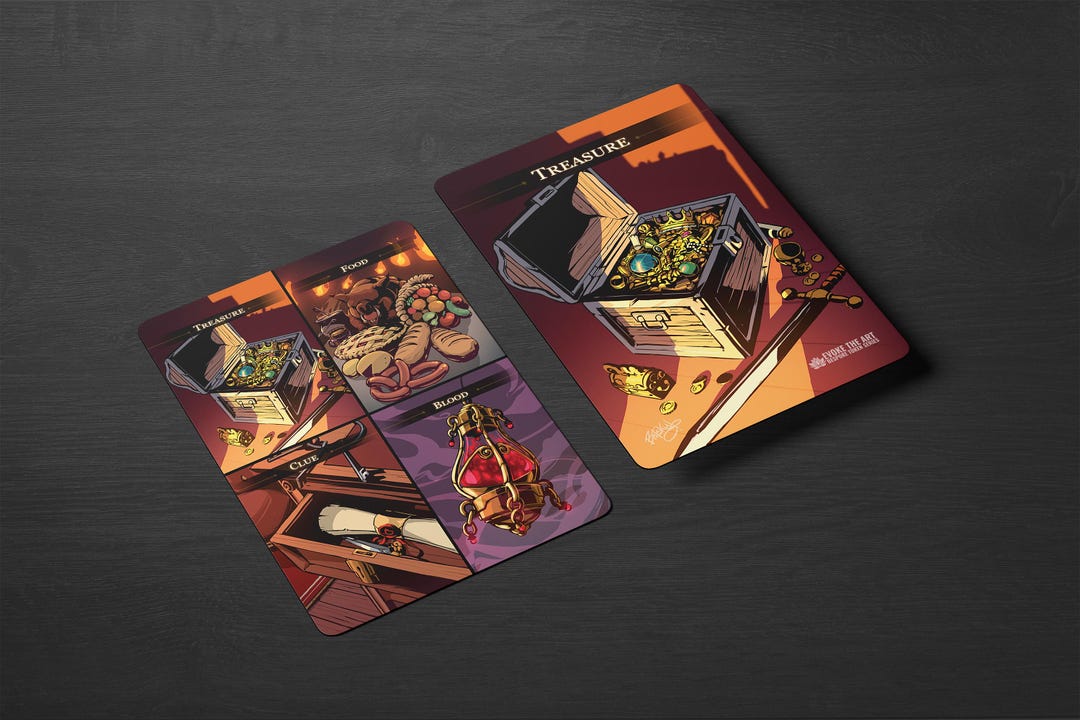 MTG Treasure Token With Spot UV and Multi-artifact Split Card Back ...