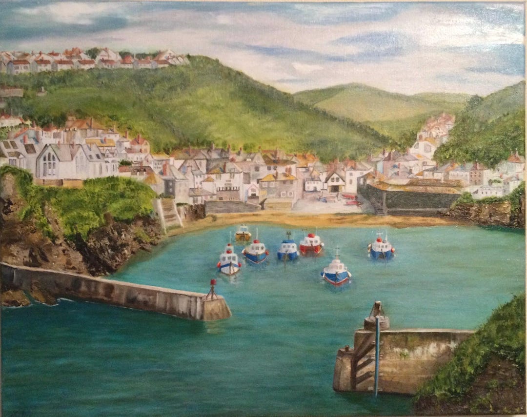 The Beautiful Fishing Village of Port Isaac - Original Oil Painting on ...