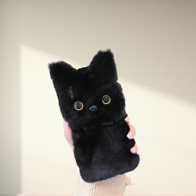 Warm Pink White Black Plush Phone Case for iPhone 14 XS XR X 13 12 11 ...