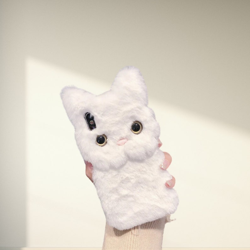 Warm Pink White Black Plush Phone Case for iPhone 14 XS XR X 13 12 11 ...