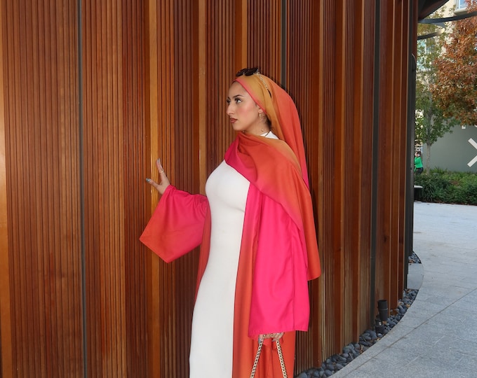 Abayas Luxury Chiffon Starry Sky Gradient Color Turkey Modesty Robe ...