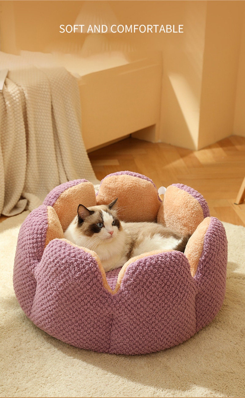 Cute Sunflower Cat Bed Cute Cat Bed, Soft Cat Bed, Warm Cosy Cat Bed ...