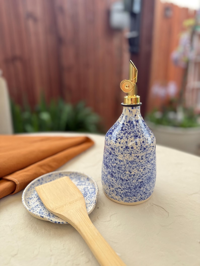 Handmade Ceramic Oil Dispenser | Stoneware Olive Oil Bottle ...