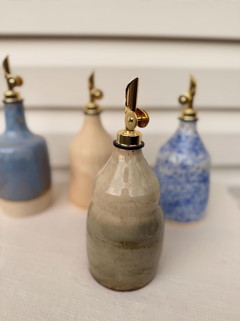 Handmade Ceramic Oil Dispenser | Stoneware Olive Oil Bottle ...