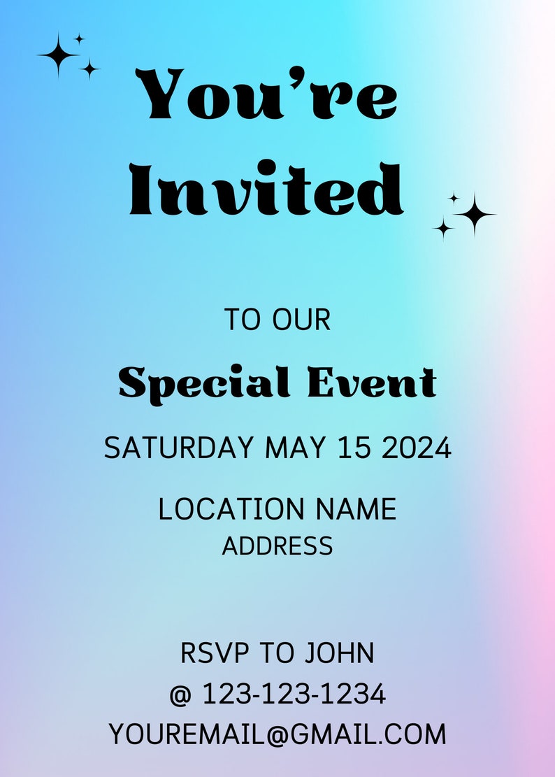 Special Event Invitation Template - Etsy