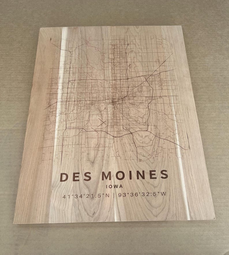 Engraved Map of Any City - Etsy