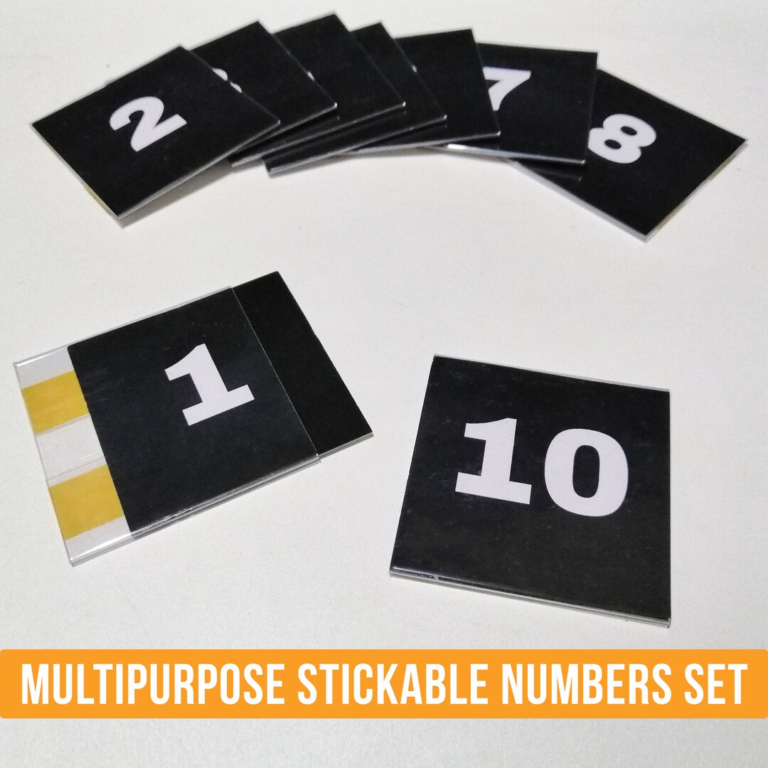 Multipurpose Stickable PVC Numbering Set, Transparent Adhesive Napkin ...