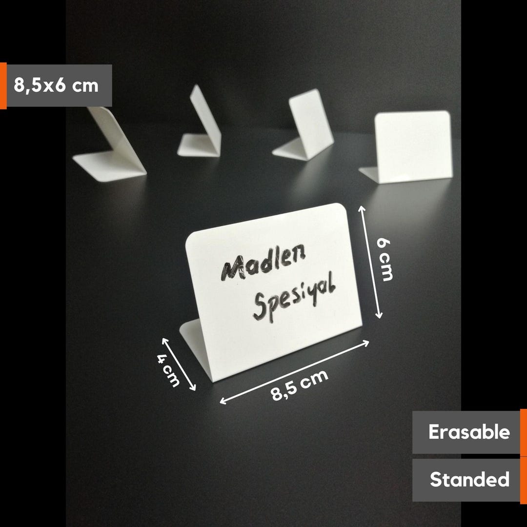 Erasable PVC White Tag, Price Tag, Sign Tag, Standed and Leaned Back ...