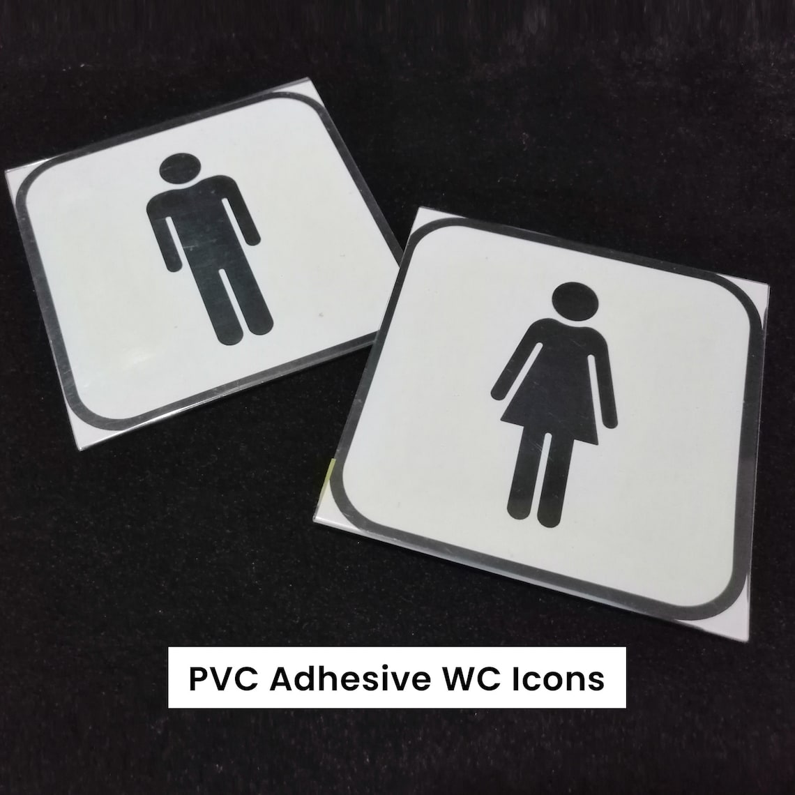 PVC Adhesive WC Symbols, Adhesive Toilet Symbols for Restaurants and ...