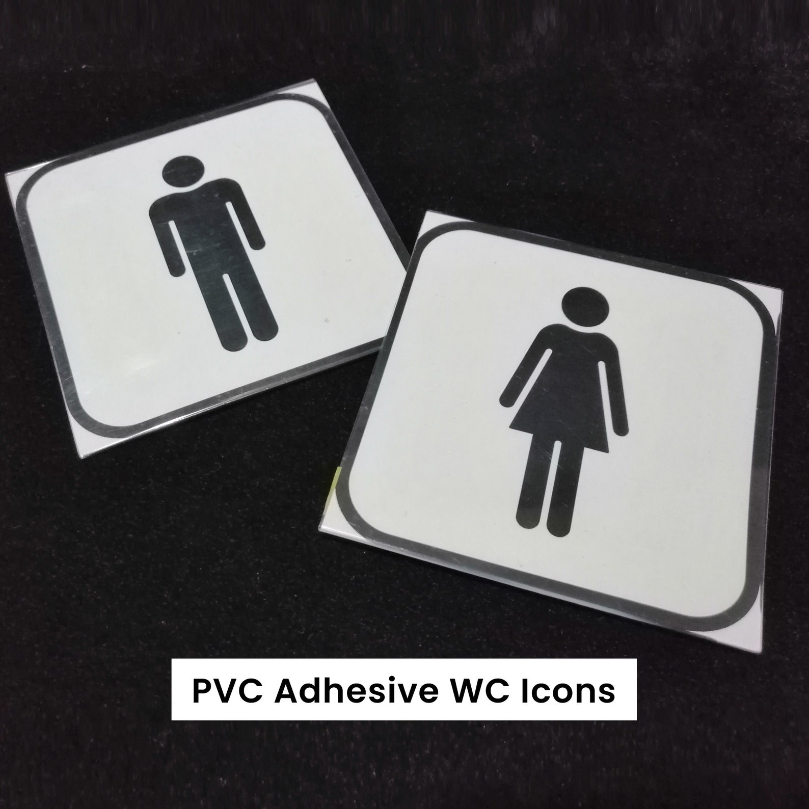 PVC Adhesive WC Symbols, Adhesive Toilet Symbols for Restaurants and ...
