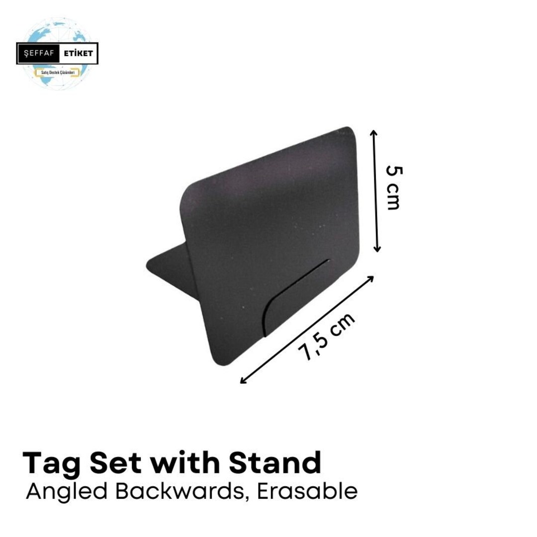 10 Pcs of Erasable Black PVC Tag Set With PVC Holder, Tag Set With ...